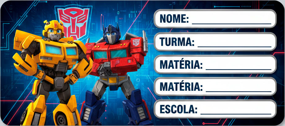 Bumblebee e Optimus Prime Transformers para Imprimir - Imagem Legal
