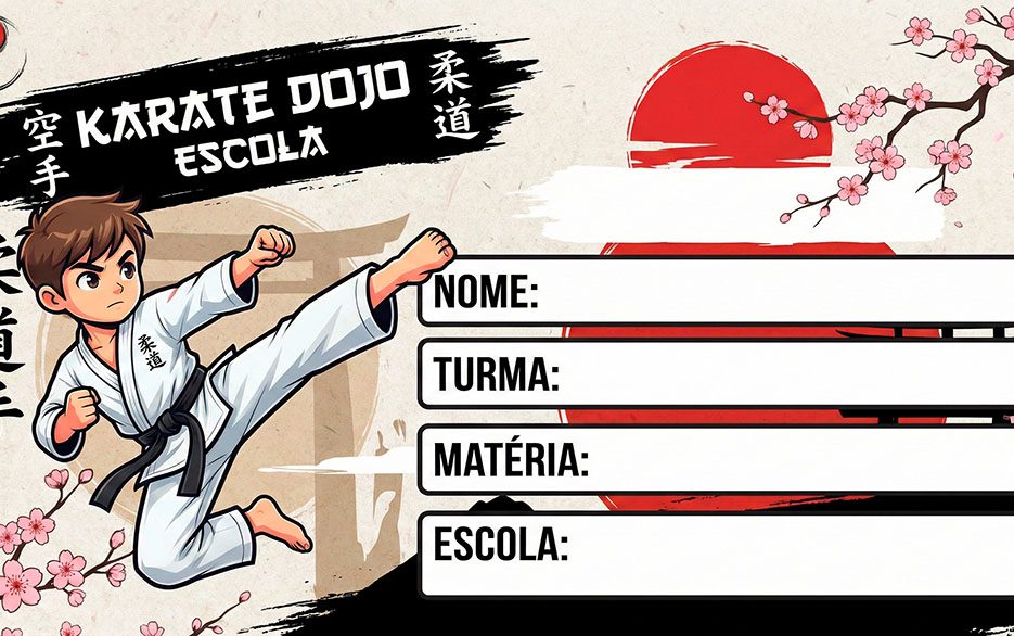 Etiqueta Escolar Karatê - Imagem Legal