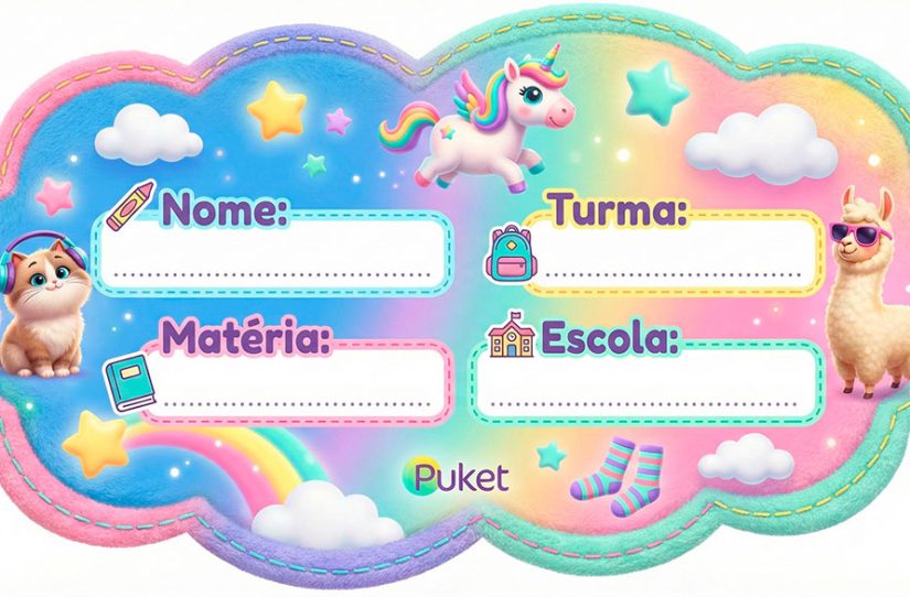 Puket Animais Etiqueta Escolar - Imagem Legal