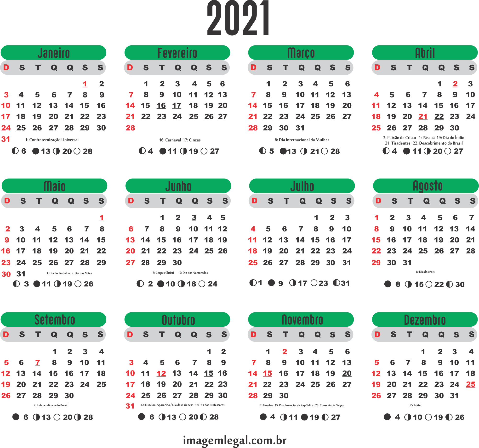Calendario 2021