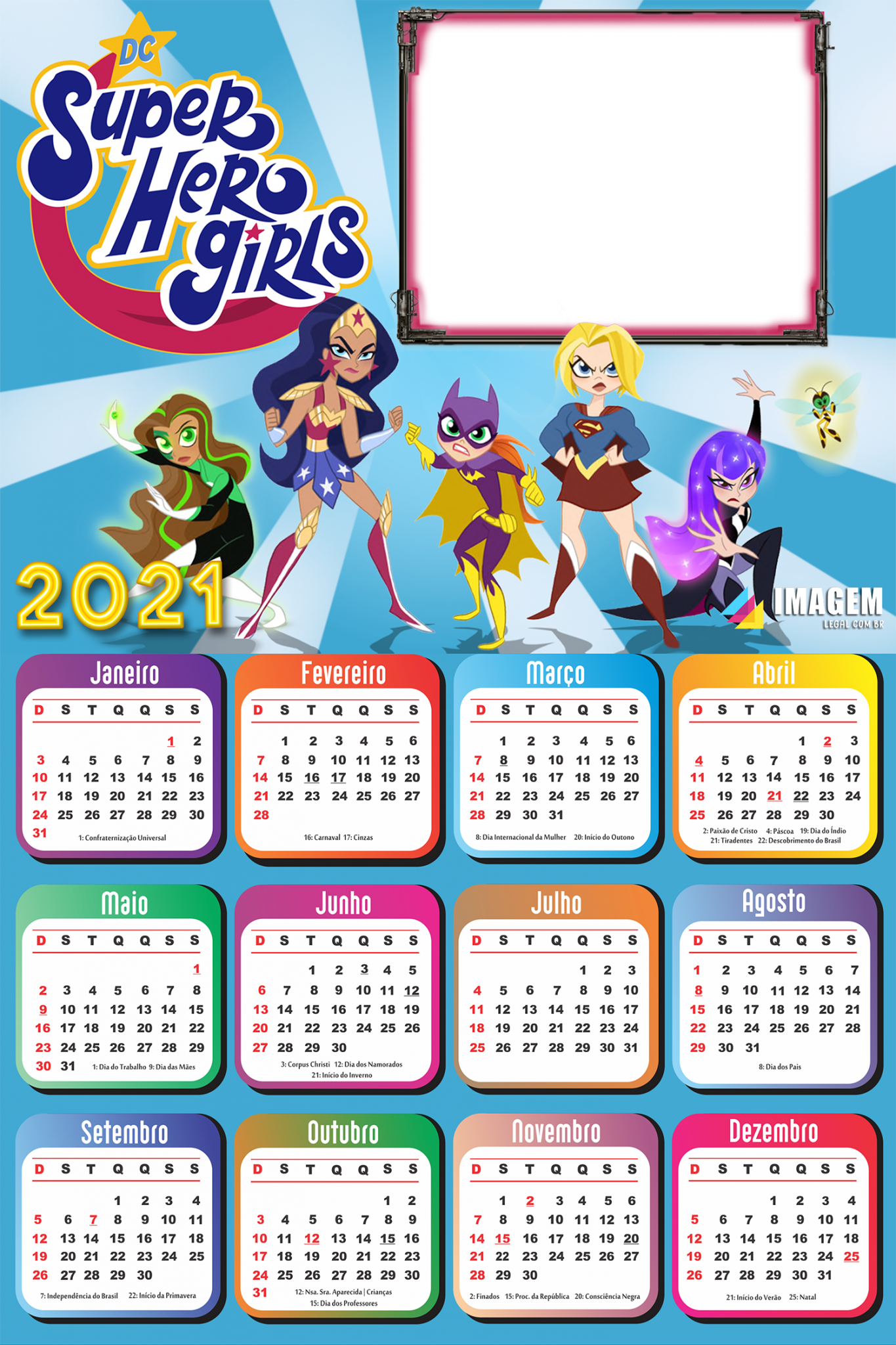 Calendário 2021 DC Super Hero Girls - Imagem Legal