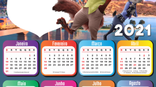 Calendário 2021 Zootopia para Foto Montagem - Imagem Legal