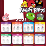 Colagem de Foto Calendário 2021 Angry Birds - Imagem Legal