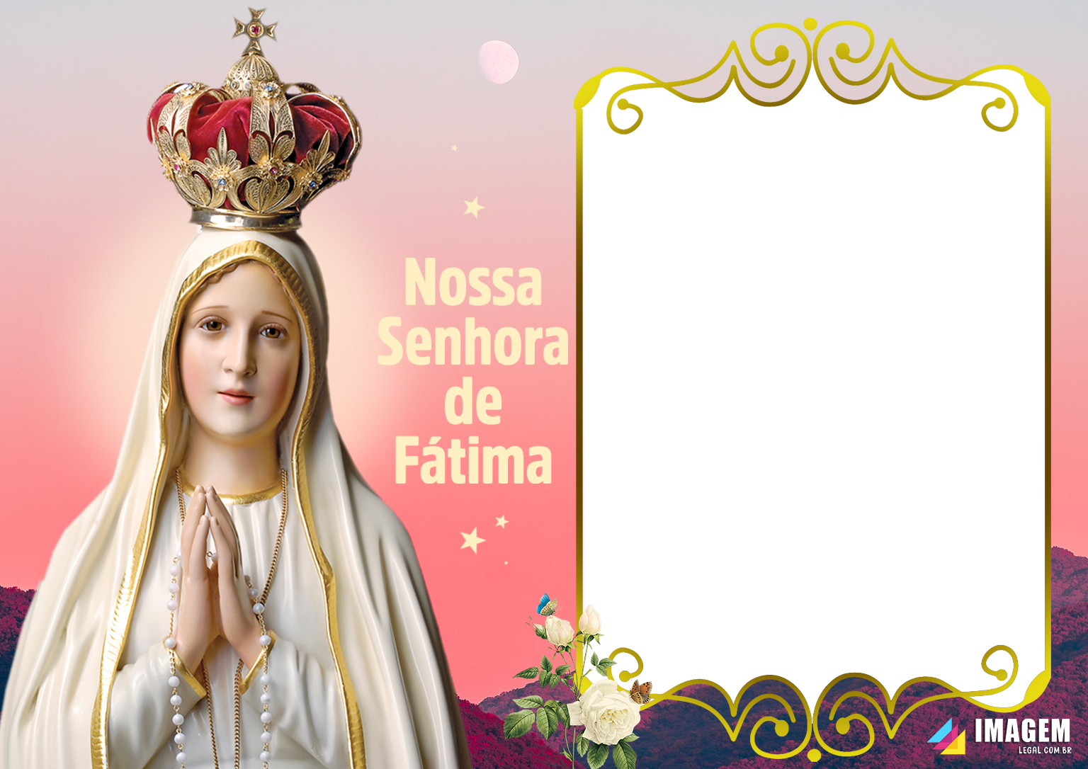 Moldura Nossa Senhora de Fátima PNG - Imagem Legal
