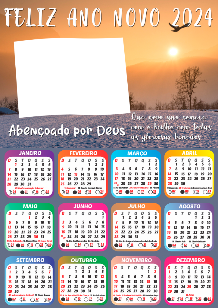Calendário 2024 Feliz Ano Novo Abençoado por Deus PNG - Imagem Legal Calendário 2024 Feliz Ano Novo Abençoado por Deus PNG - Imagem Legal