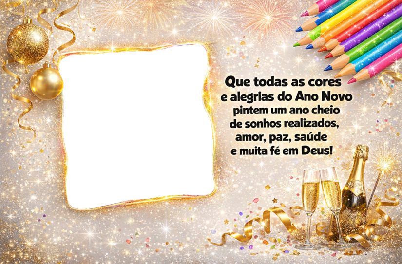 Pinte um Ano Novo cheio de sonhos realizados Moldura - Imagem Legal